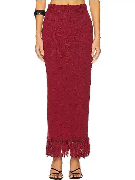 4TH & RECKLESS Knitted Maxi Skirt - Burgundy