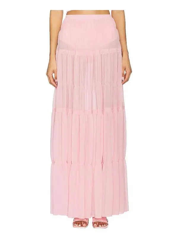 CAMILA COELHO Yara Maxi Skirt - Baby Pink