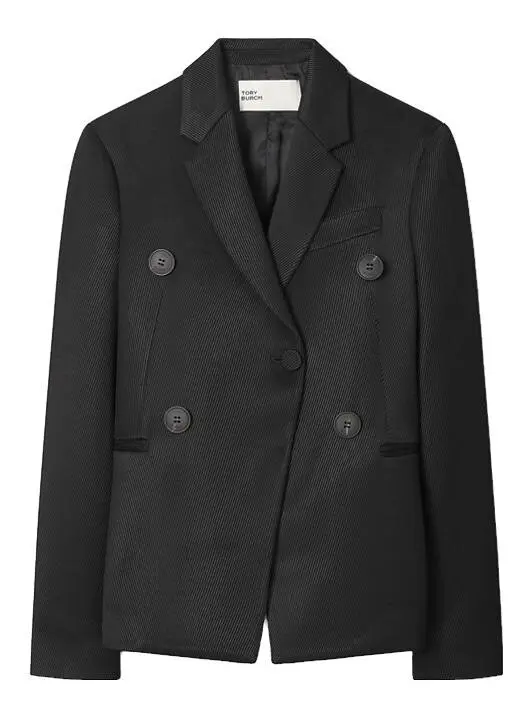 Tory Burch Twill Single-button Blazer - Black