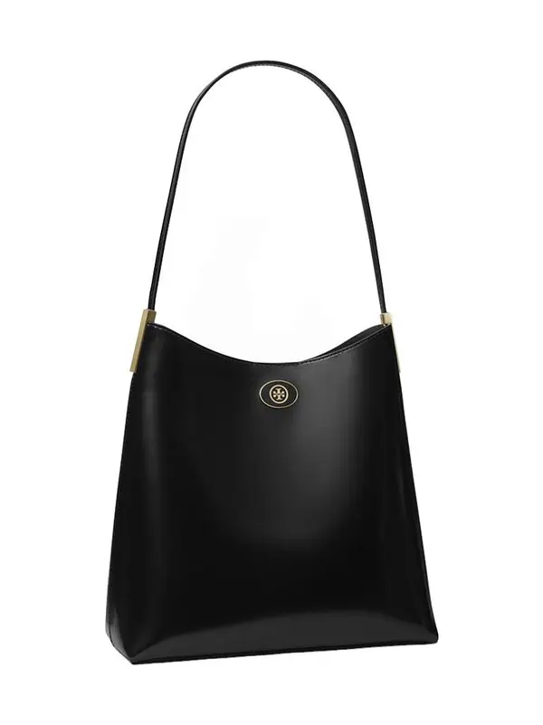 Tory Burch Robinson Spazzolato Hobo Bag - Black/black