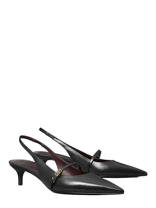 Tory Burch Double T Buckle Slingback Mary Jane - Perfect Black/perfect Black