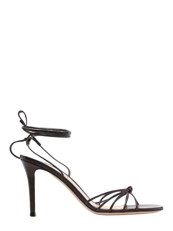 GIANVITO ROSSI 85mm Strappy Leather Sandals - Brown