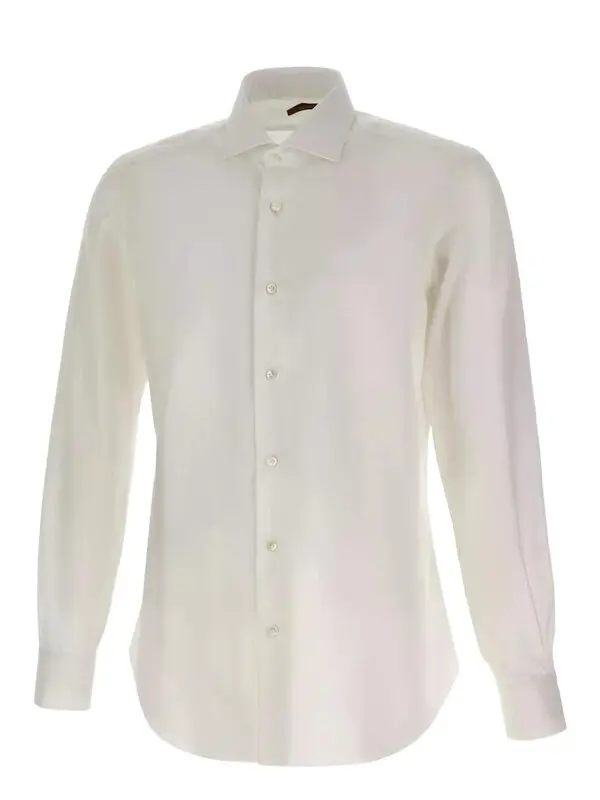 BARBA NAPOLI Classic-collar Cotton Shirt - White