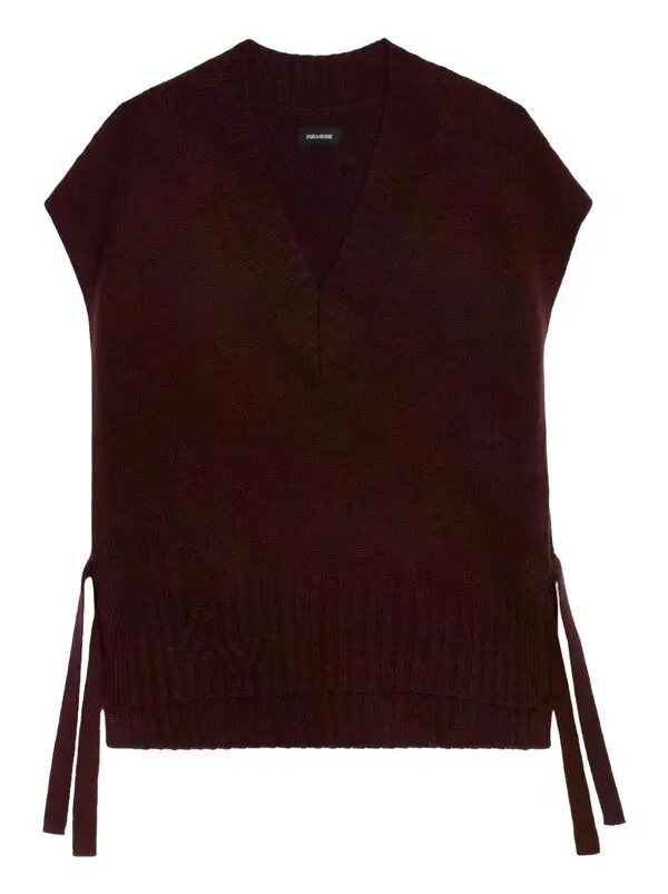 Zadig&Voltaire V-neck Vest With Side Ties - Red