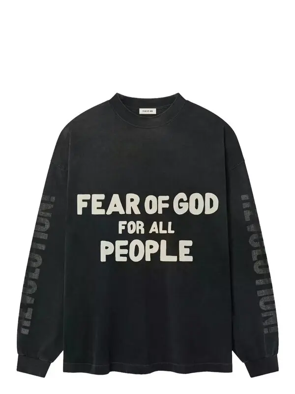Fear Of God Logo-print Long-sleeve Sweatshirt - Black