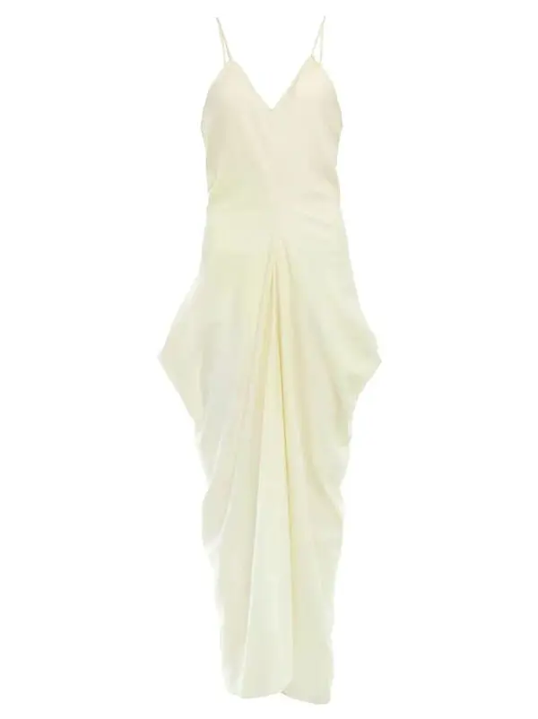 YANGKEHAN Draped Asymmetric Party Dress - White