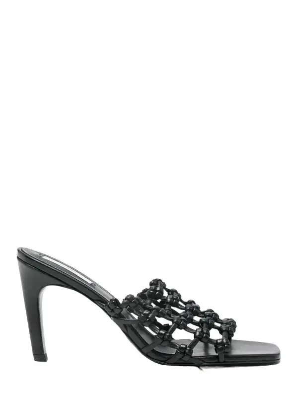 TOTEME 85mm Knotted Leather Sandals - Black
