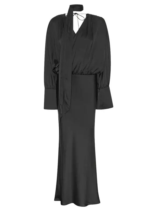 Remain Birger Christensen Chiffon Maxi Dress - Black