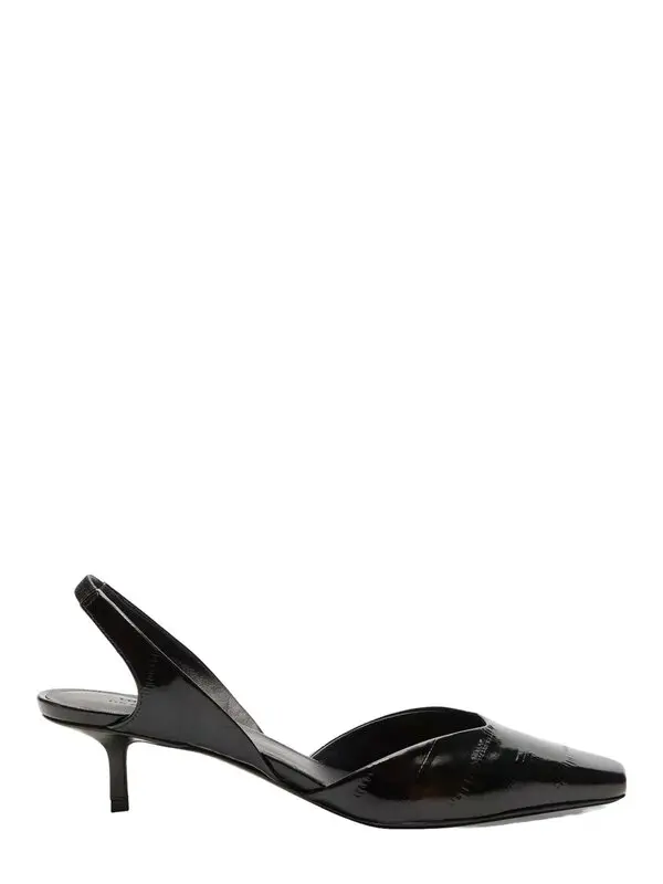 Loulou De Saison Hyde Eel-effect Slingback Pumps - Black