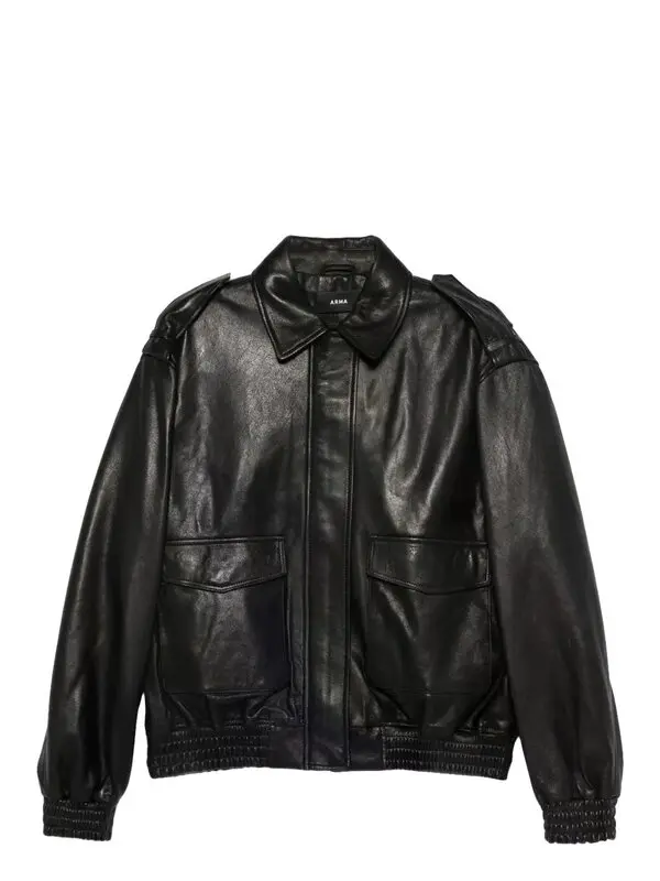 ARMA Flap-pocket Leather Jacket - Black
