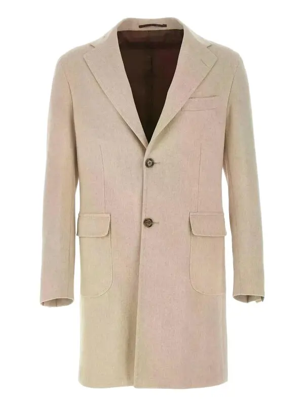 BARBA NAPOLI Wool Notch-lapel Coat - Neutrals