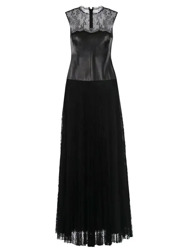 Valentino Garavani Lace-panel Corset-design Gown - Black
