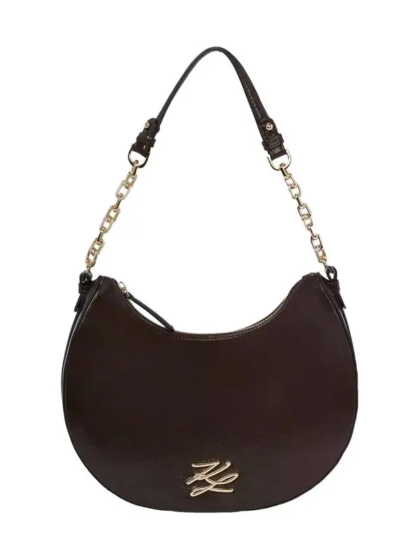 Karl Lagerfeld K/autograph Naplak Moon Shoulder Bag - Brown