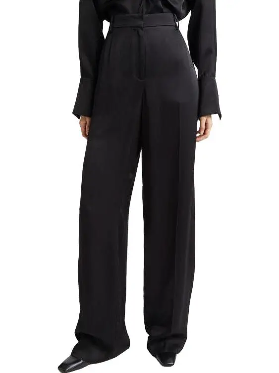 TOTEME Fluid Wide-leg Wool-blend Trousers - Black