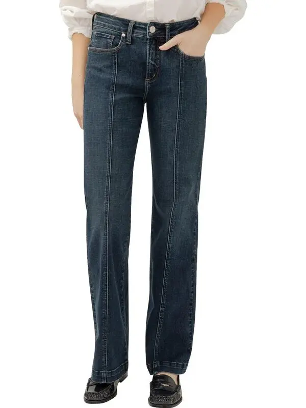 SILVER JEANS CO. Avery High-waist Front Seam Straight Leg Jeans - Soul