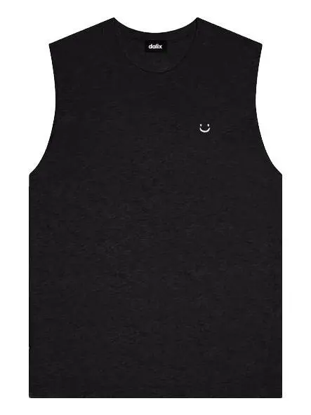 DALIX Lil Smile Muscle Tank - Dark Heather