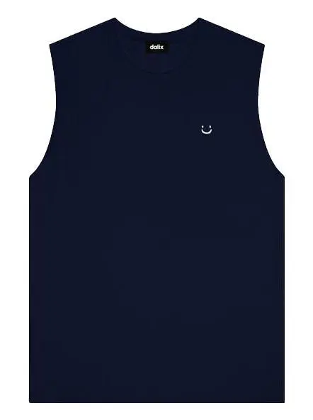 DALIX Lil Smile Muscle Tank - Navy Blue