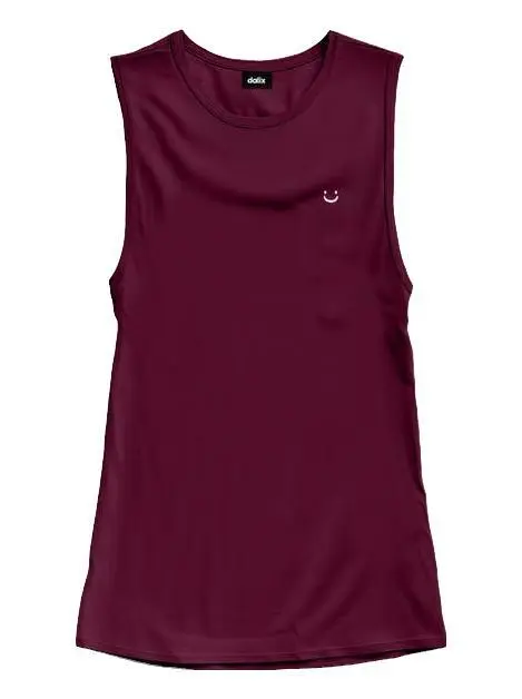 DALIX Embroidered Muscle Tank - Maroon