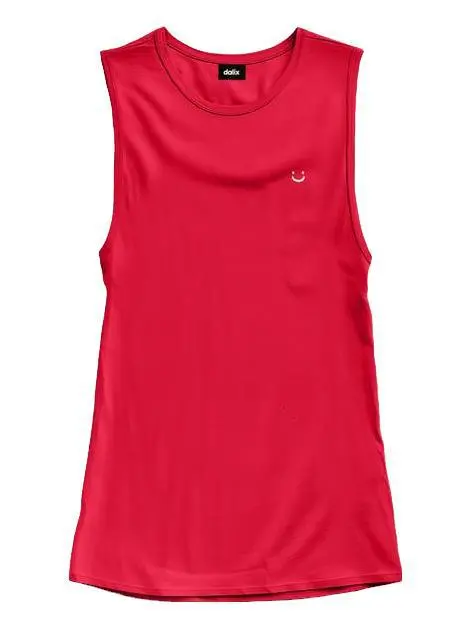 DALIX Embroidered Muscle Tank - Red