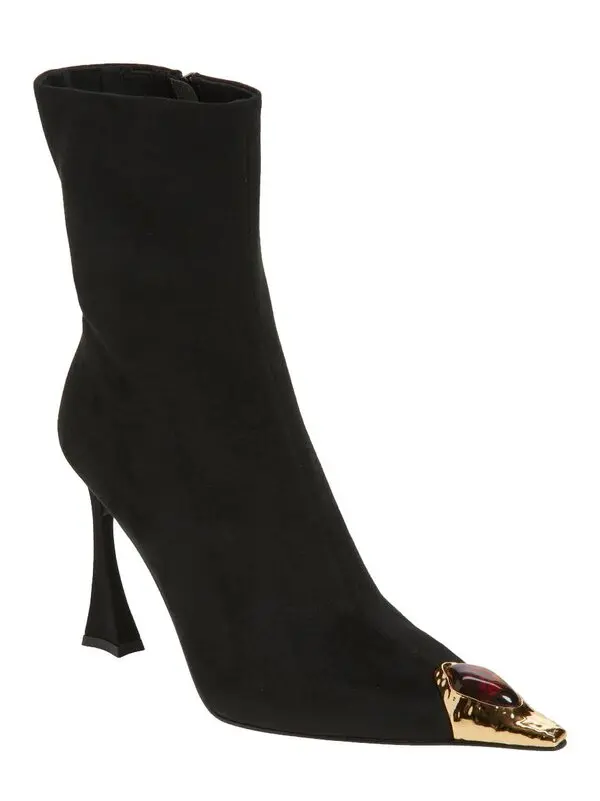 Jeffrey Campbell The Stone Boot - Black Suede Gold Tortoise