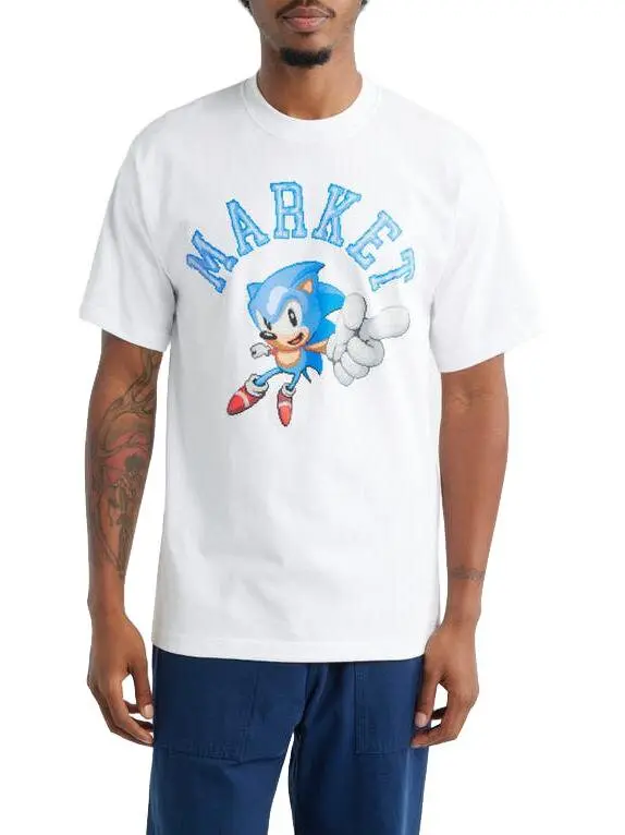 MARKET X Sonic No. 1 Cotton Graphic T-shirt - White