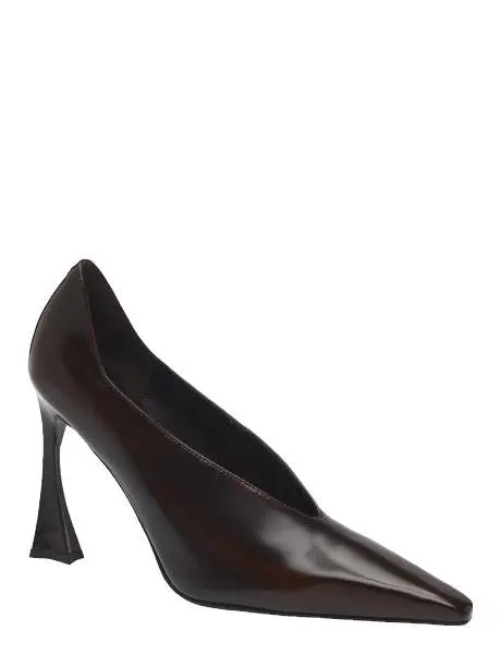 Jeffrey Campbell Hints Leather Pumps - Brown Ruboff Box