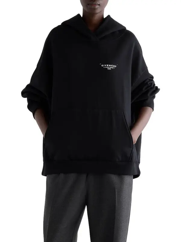 Givenchy Oversize Logo Graphic Hoodie - Black