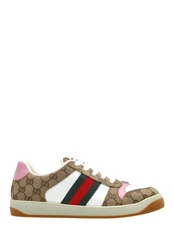 Gucci Screener Sneakers - Beige/dark Brown