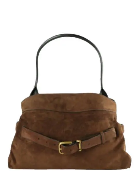 Marc Jacobs Satchel Suede Dakota Bag - Dark Brown