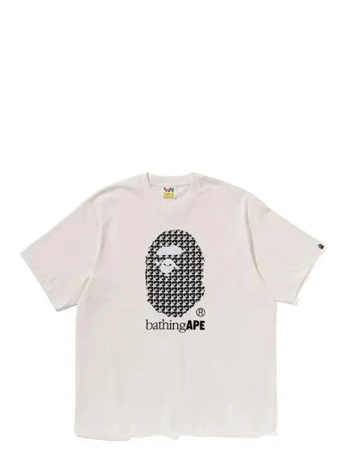 A BATHING APE Sta Houndstooth Bathing Ape Relaxed Fit Tee Shirt - Ivory