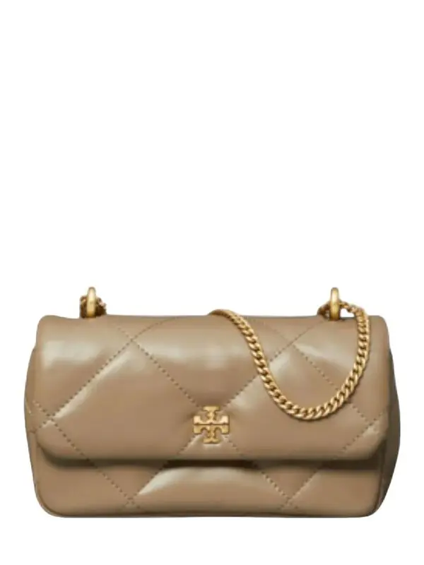Tory Burch Kira Diamond Quilt Mini Flap Bag - Taupe Oak
