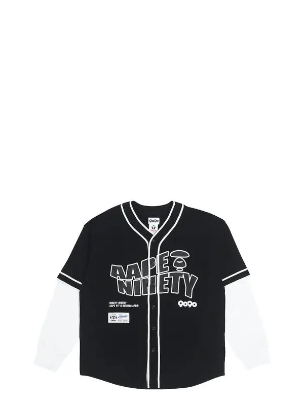 BAPE X 9090 Layered Baseball Shirt - Black