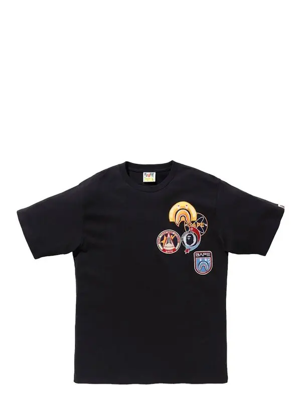 A BATHING APE Crazy Patch Tee Shirt - Black