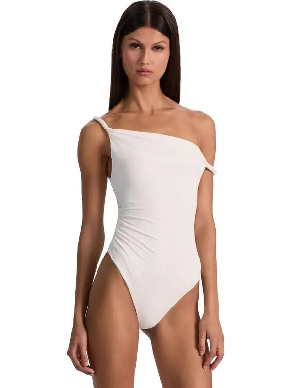 Alice + Olivia Bianca Twisted Bodysuit - White