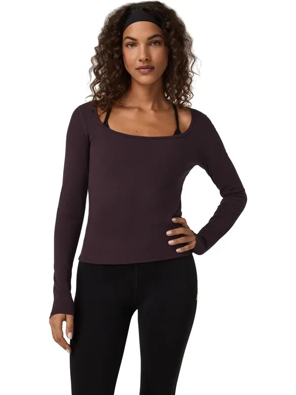Vuori Long Sleeve Cove Ultra Scoop - Raisin