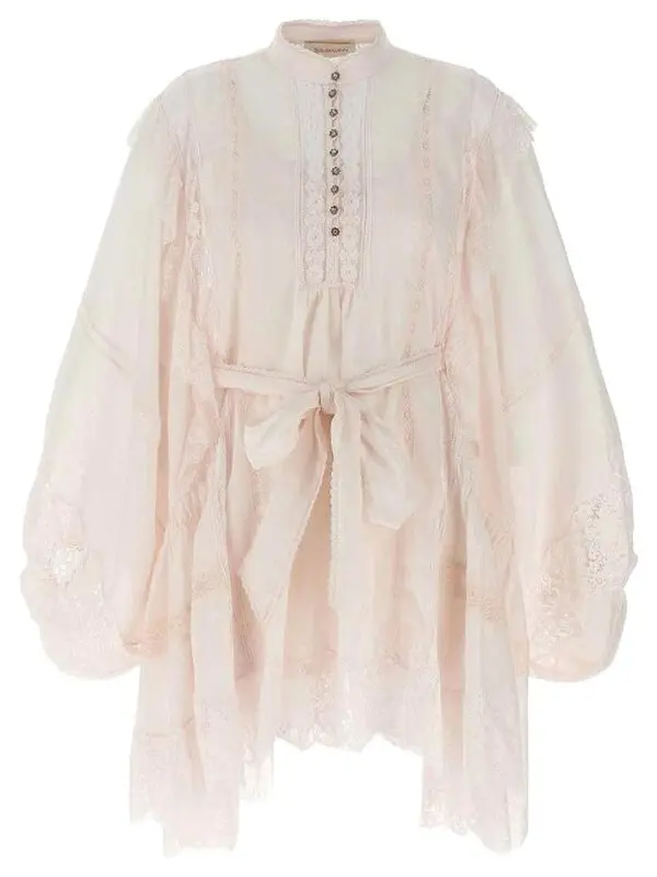 Zimmermann Lace Mini Dress - Beige