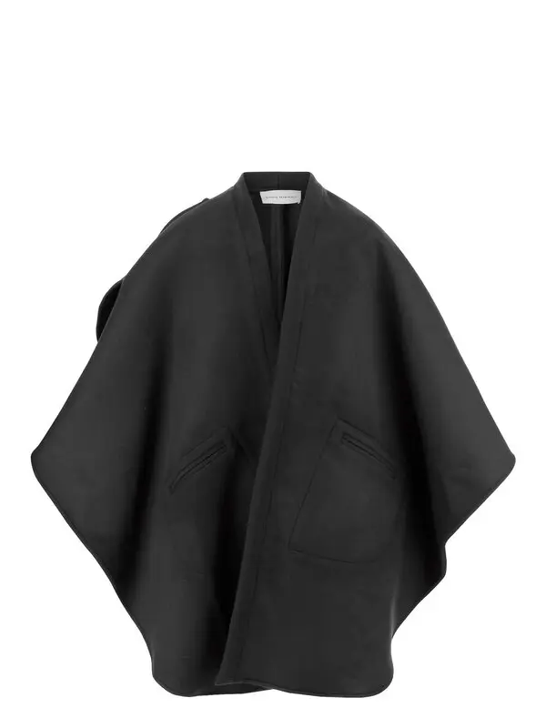 NICCOLO PASQUALETTI Wool And Cashmere Cape With Pockets - Black