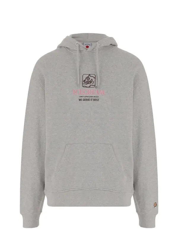 ICECREAM Cotton Sweatshirt With Embroidered Logo - Grey
