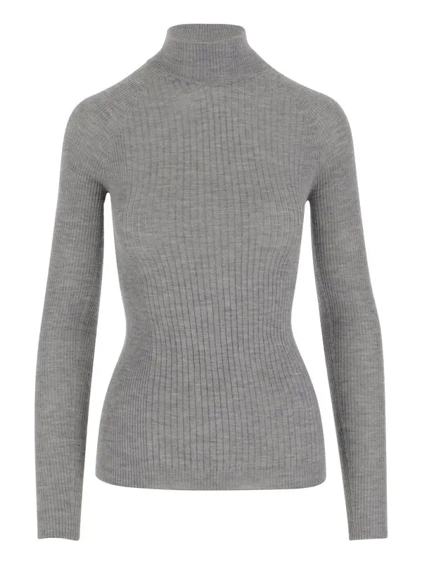 SA SU PHI Cashmere And Silk Rib Knit Sweater - Grey