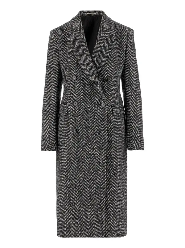 Tagliatore Wool-blend Double-breasted Coat - Black