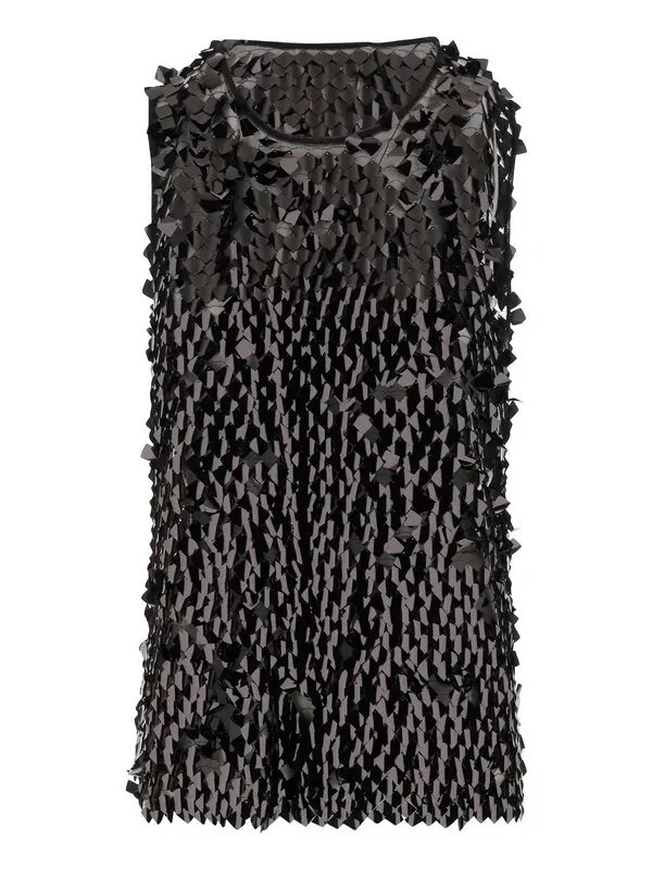 NICCOLO PASQUALETTI Sequined Tank Top - Black