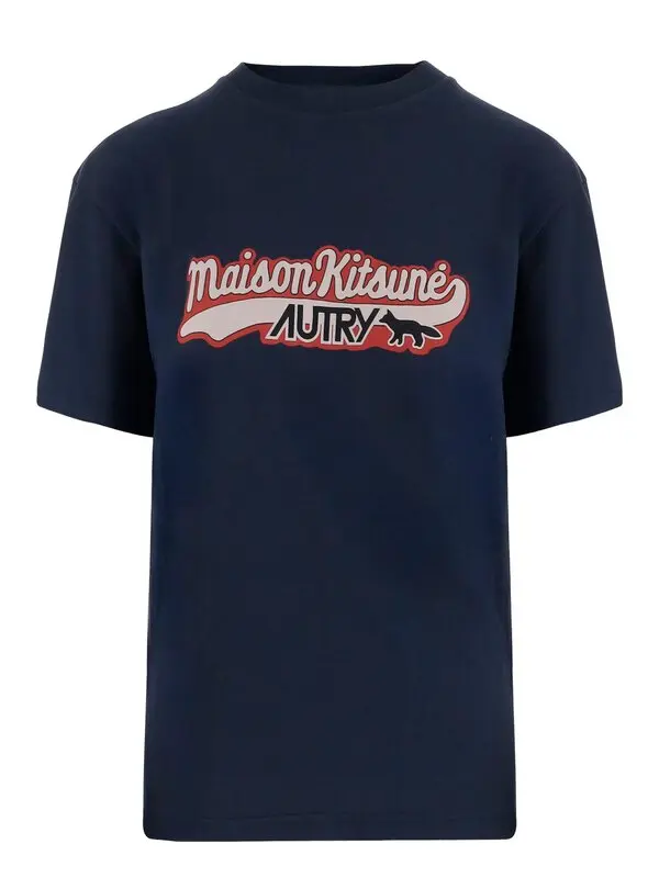 AUTRY X Maison Kitsune Cotton T-shirt - Blue