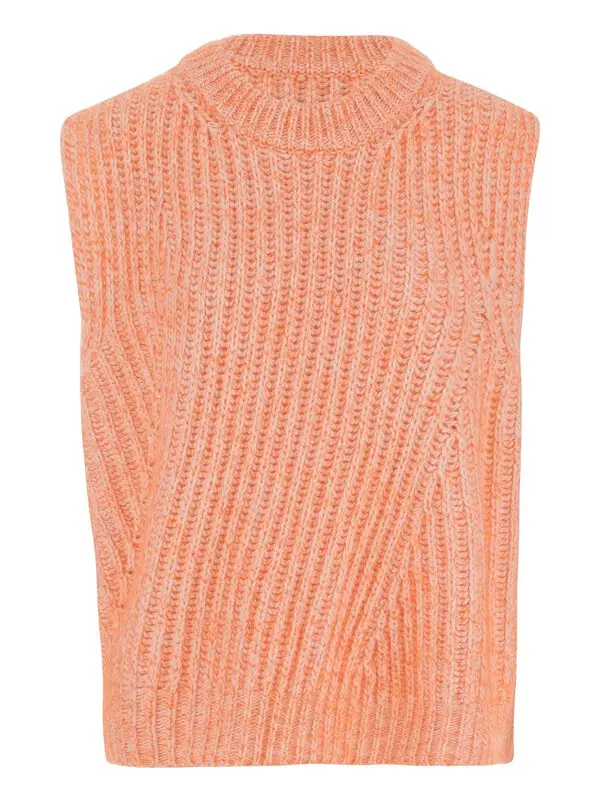 SA SU PHI Sleeveless Ribbed Wool Blend Jumper - Orange