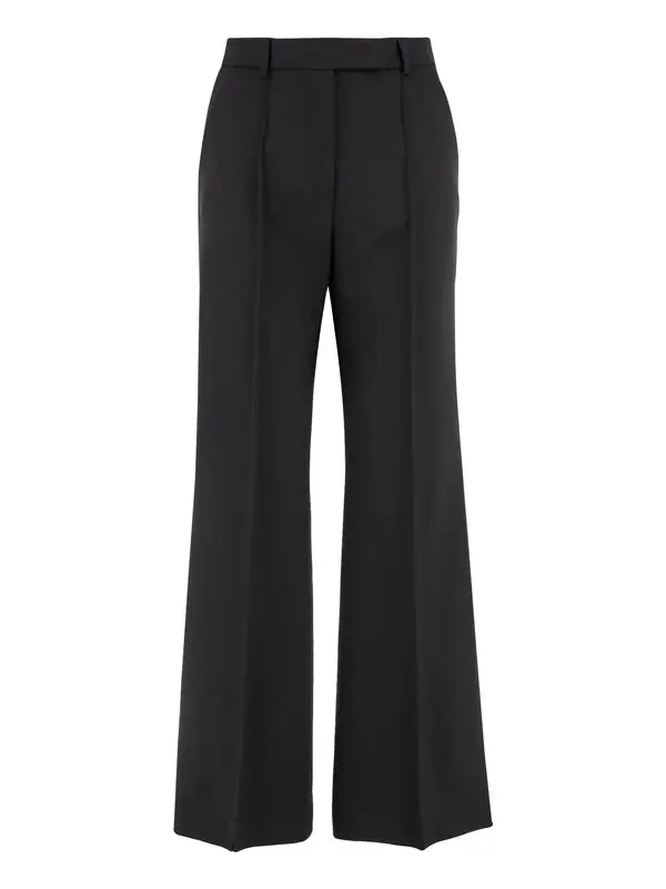 QL2 QUELLEDUE Wool And Lyocell Trousers - Black
