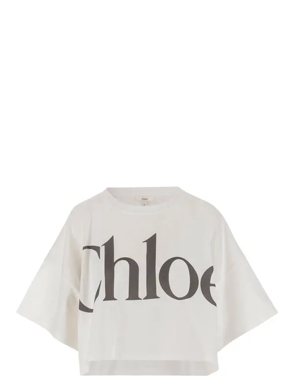 Chloé Oversized Crop T-shirt - White