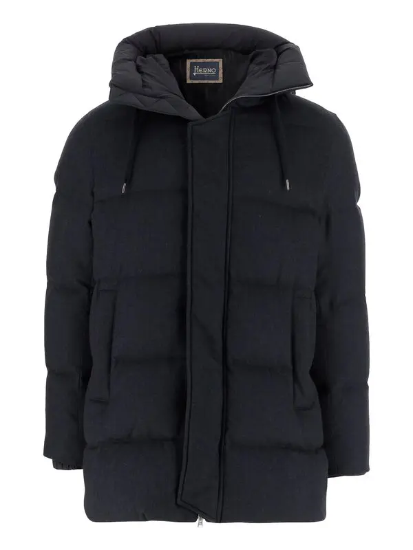 Herno Silk And Cashmere Padded Down Jacket - Blue