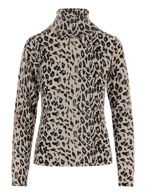 ALLUDE Leopard Print Wool And Cashmere Sweater - Red