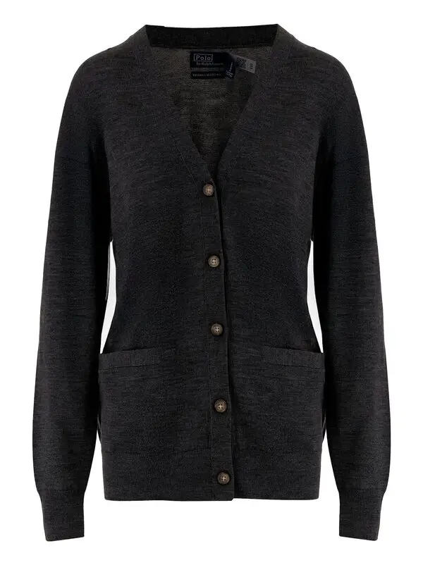 Polo Ralph Lauren Wool Cardigan With Pockets - Black