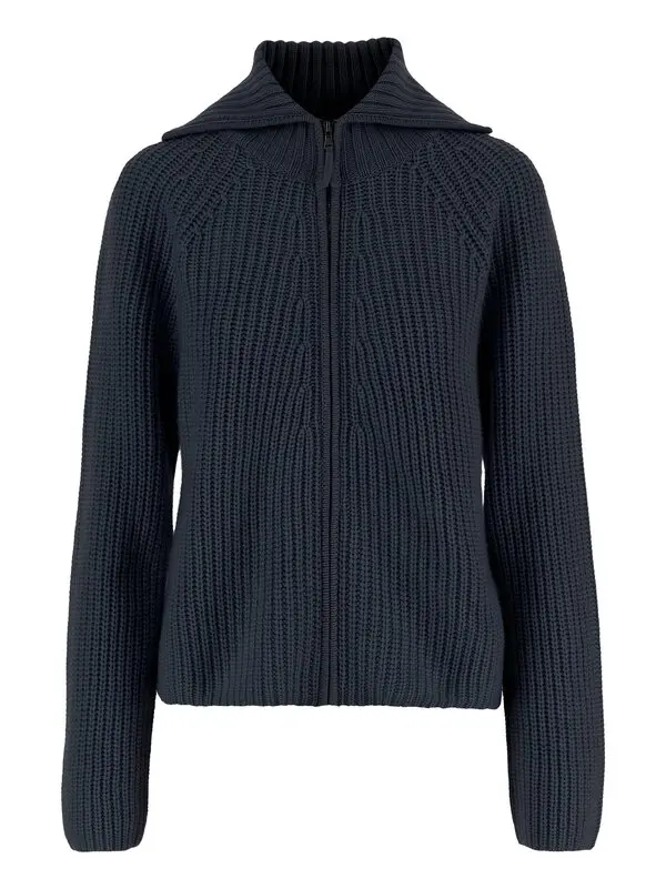 ALLUDE Wool And Cashmere Zip-up Sweater - Blue