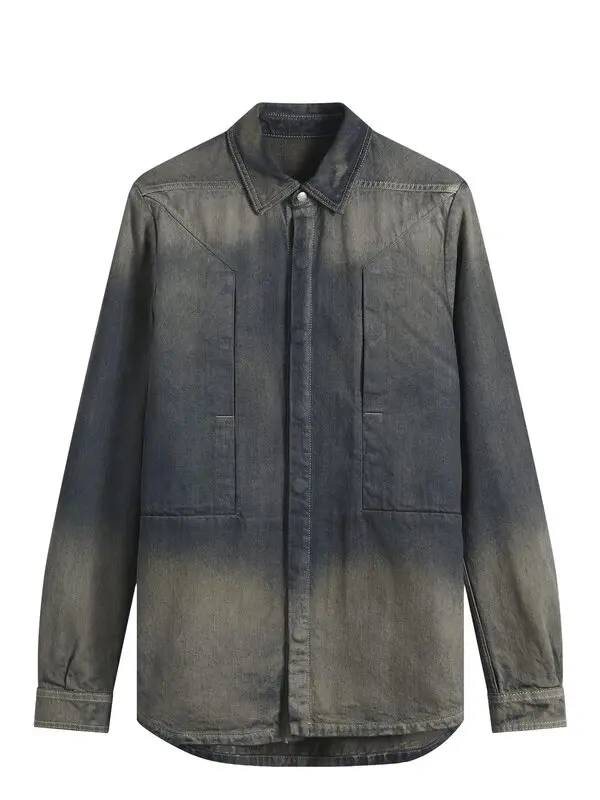 Rick Owens Fogpocket Denim Shirt - Dark Dust